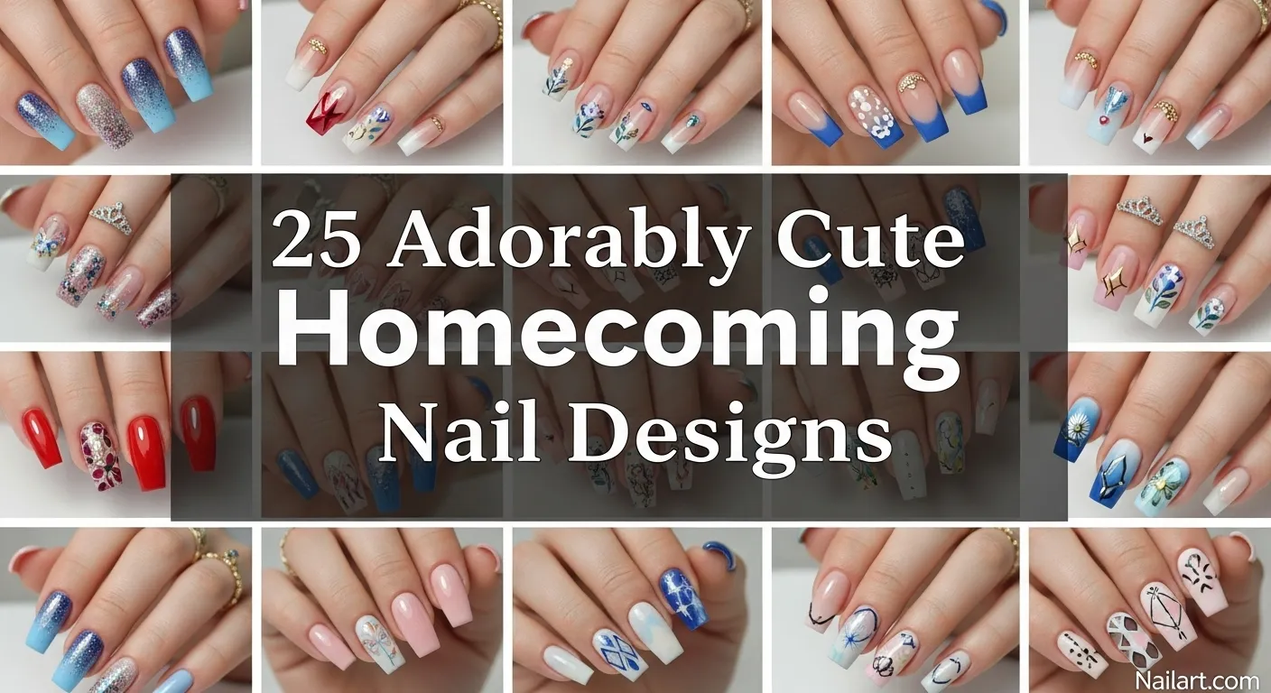 25 Adorably Cute Homecoming Nail Designs