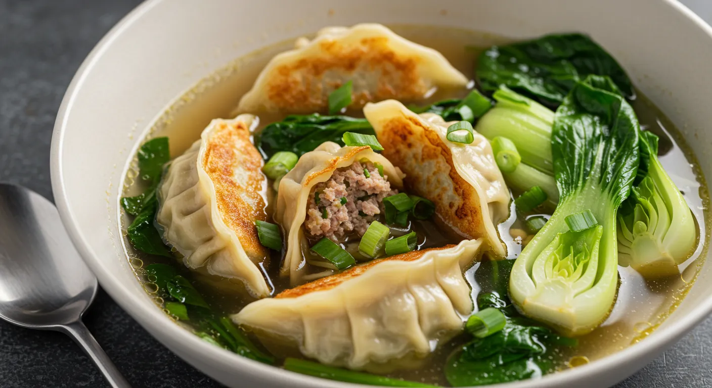 Easy Asian Dumpling Potsticker Soup