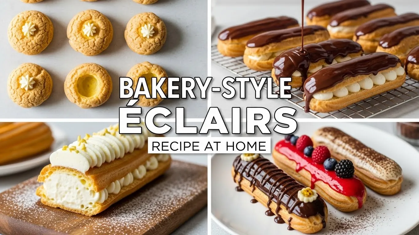 Bakery-Style Éclairs Recipe at Home